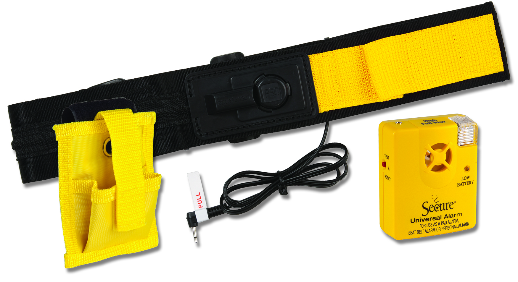 PSC Yellow Universal Fall Management Alarm Seat Belt Set - Bowers ...